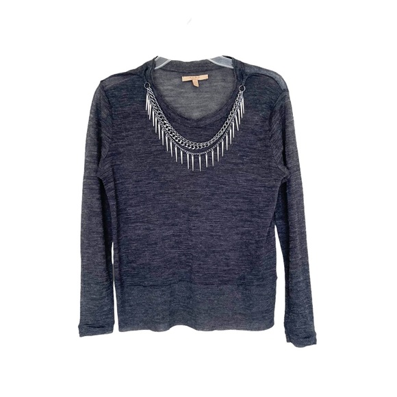 Zara | Tops | Zara Chain Long Sleeve Top Gray Edgy | Poshmark